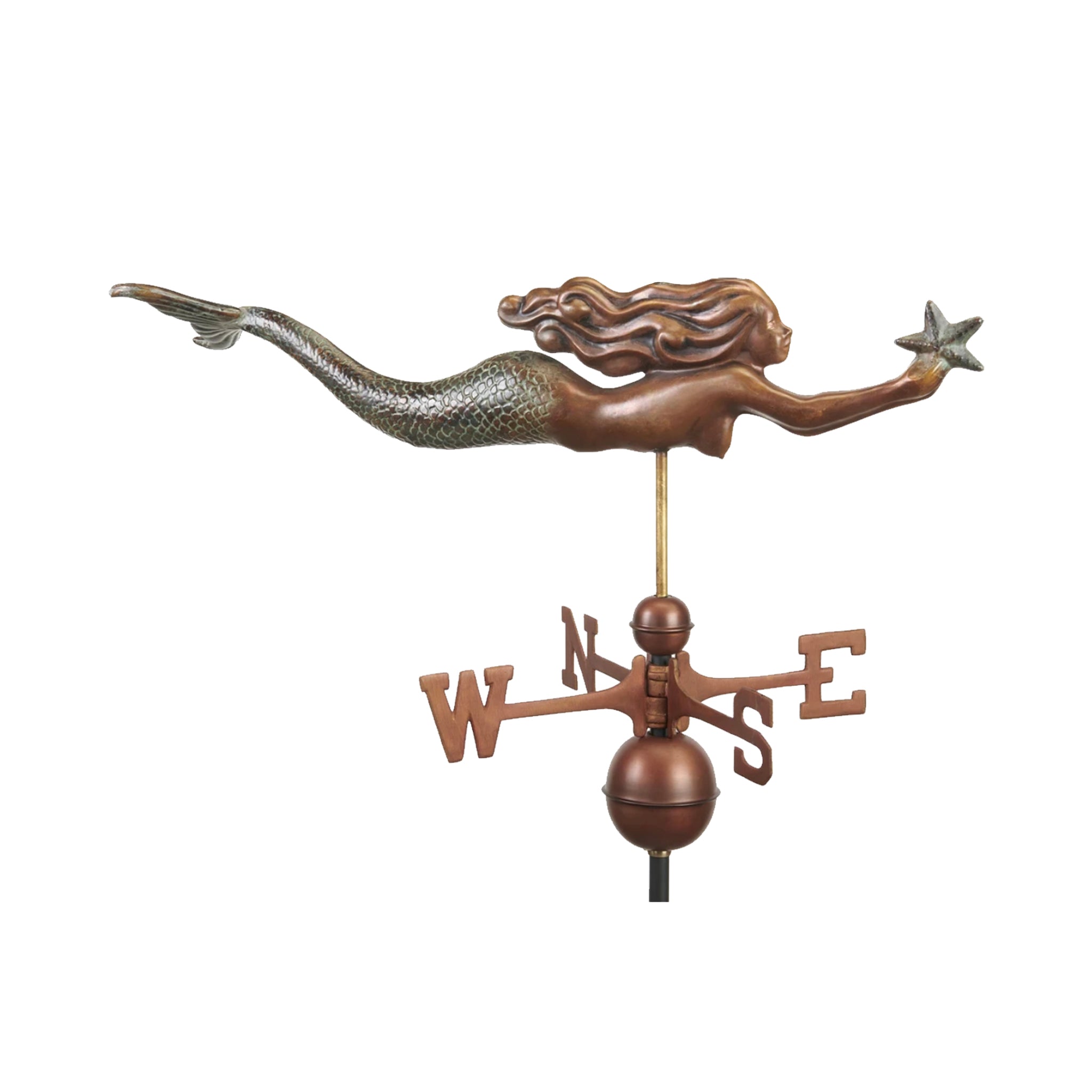 966GRN Mermaid with Starfish Weathervane – Valley Forge Cupolas